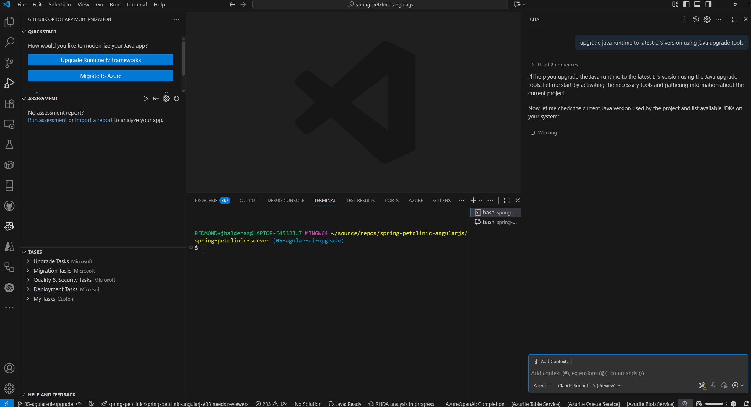 Modernizing legacy Java project using GitHub Copilot App Modernization ...