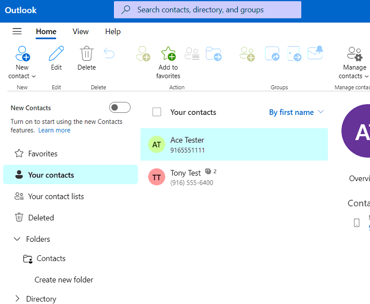 Additional Contacts in "New Contacts", not visible in Classic | Microsoft Community Hub