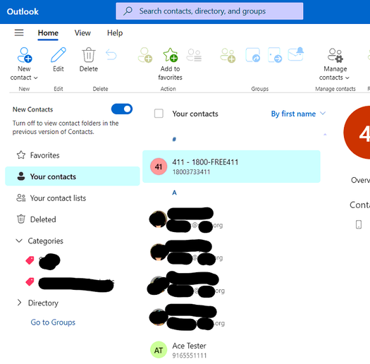 Additional Contacts in "New Contacts", not visible in Classic ...