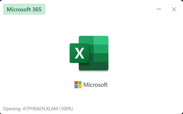 Excel will not start. Stuck at ATPVBAEN.xlam 100% | Microsoft Community Hub