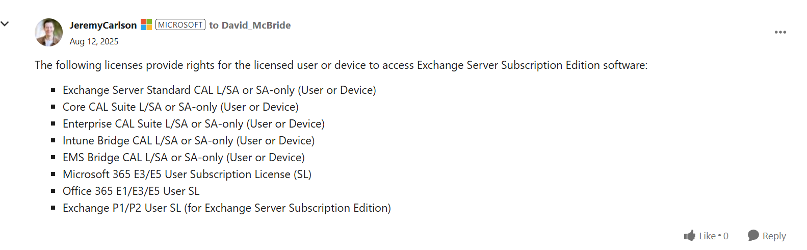 Licensing question: Exchange Server SE for CSP M365 E3/E5 customers ...