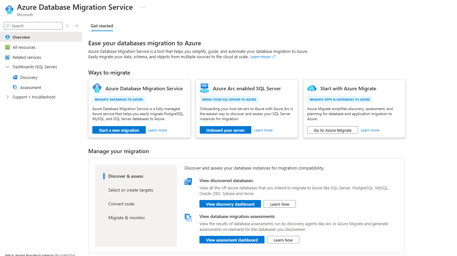 Announcing the Azure Database Migration Service Hub Experience ...