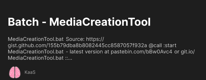 Aveyo Media Creation tool Script legit? | Microsoft Community Hub