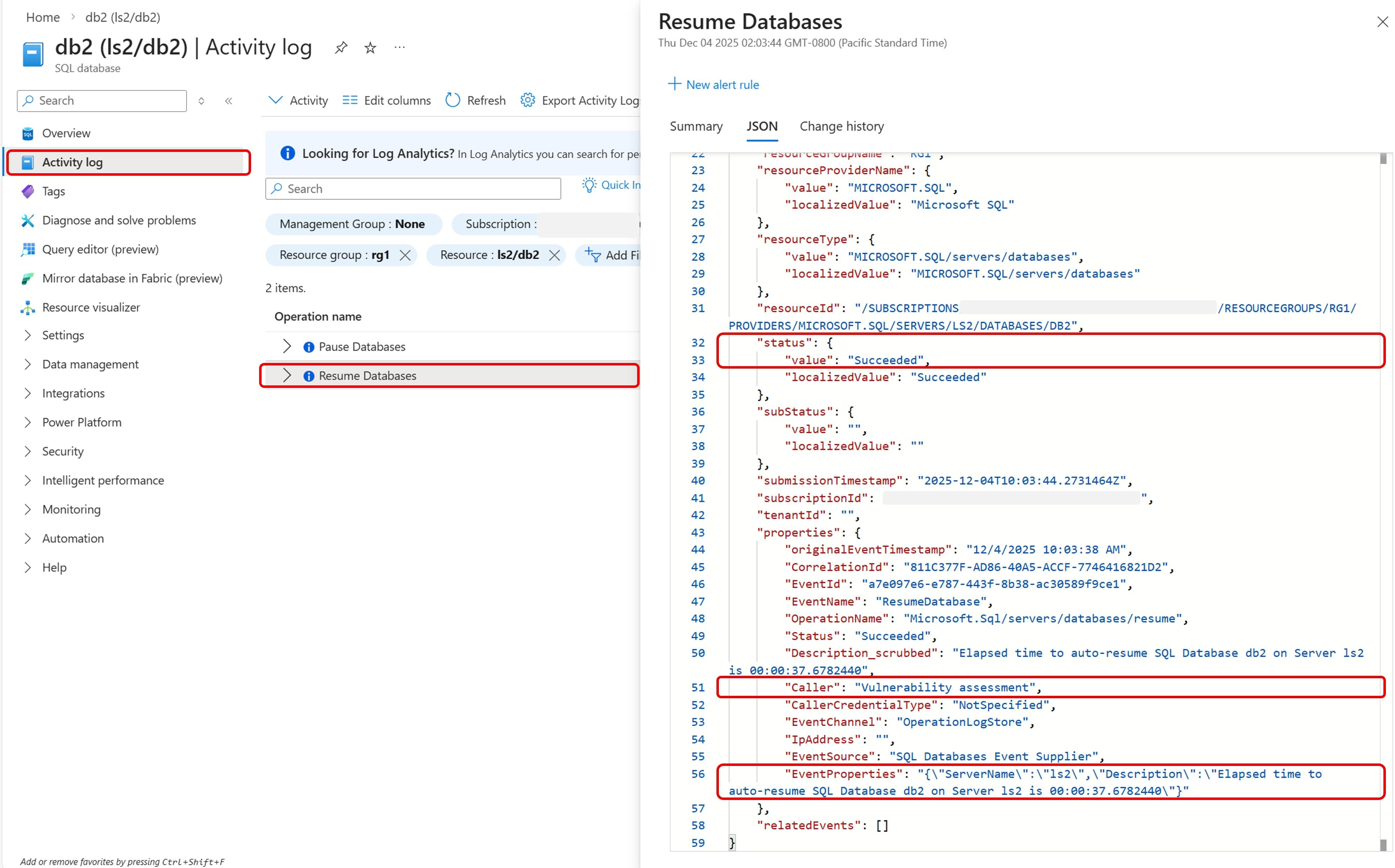 Identify causes of auto-resuming serverless workloads in Azure SQL ...