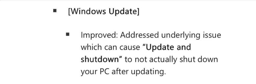 New windows update actually gets your PC to shutdown after clicking ...