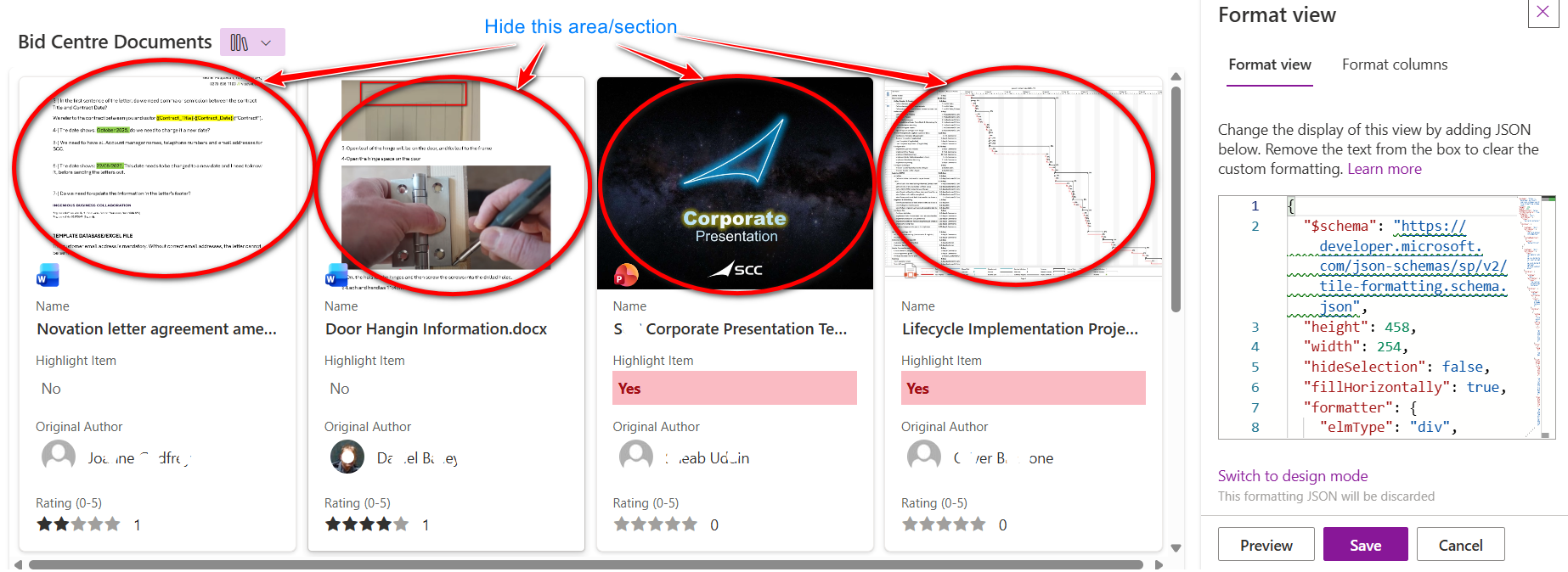 To hide the file preview section in a SharePoint Document library ...