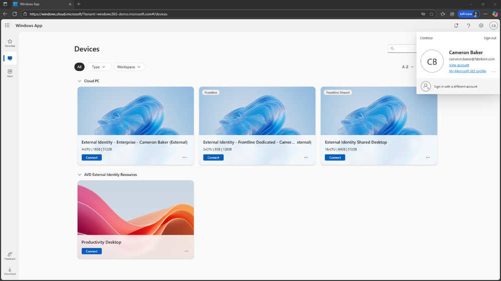 Windows 365 and Azure Virtual Desktop support external identities, now generally available ...