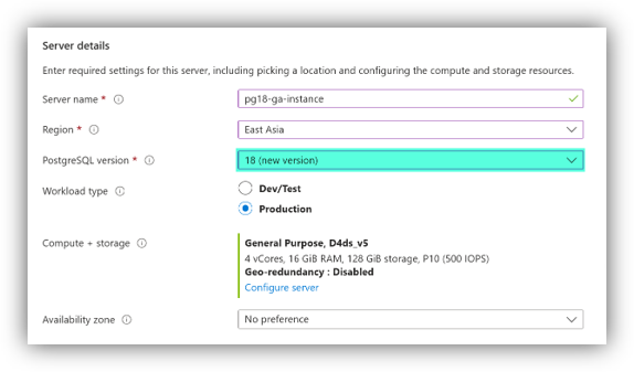 PostgreSQL 18 GA on Azure Postgres Flexible Server