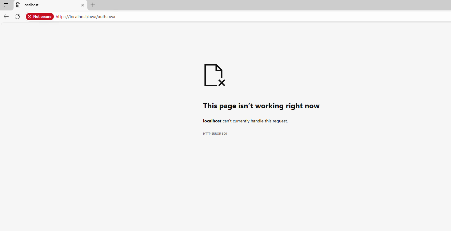 Exchange SE HTTP 500 error | Microsoft Community Hub