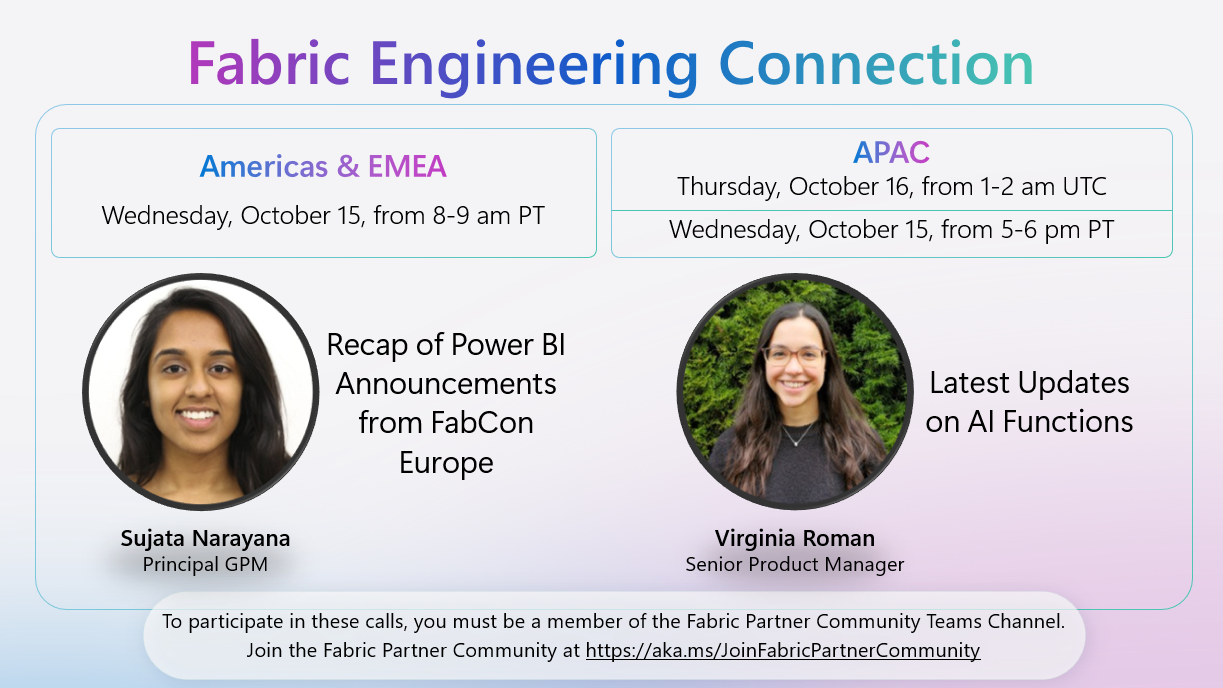 Join the Fabric Partner Community for this Week's Fabric Engineering ...