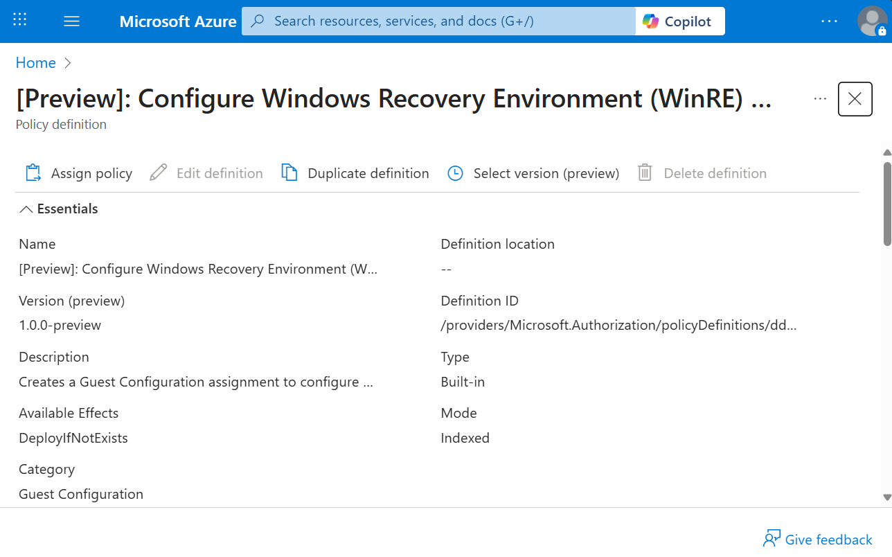 Public Preview: Audit and Enable Windows Recovery Environment (WinRE ...