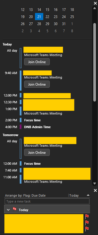 New Outlook -- Allow Calendar, Agenda, and Tasks in Side Panel at once ...