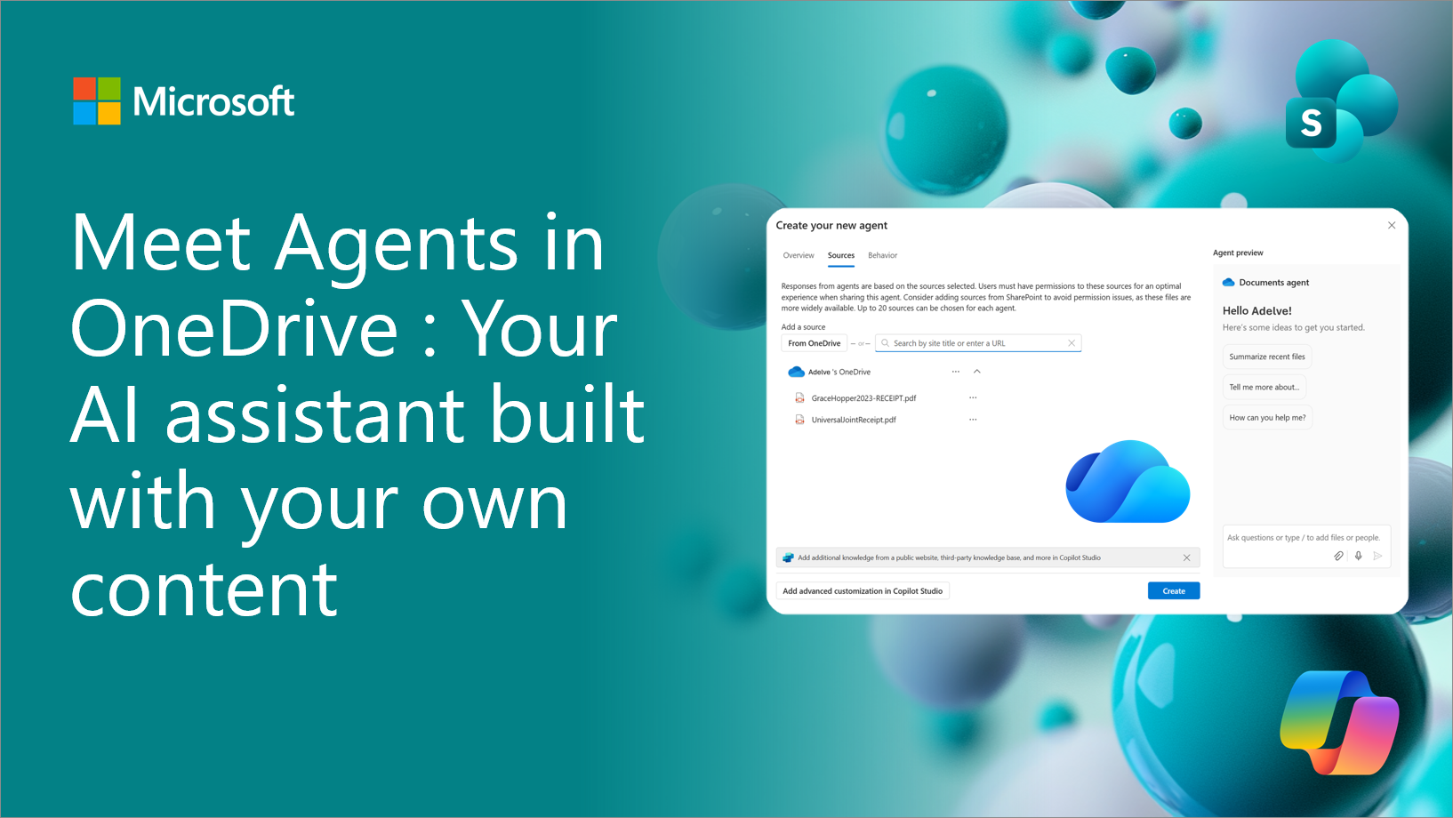 Meet Agents in OneDrive : Your AI assistant built with your own content | Microsoft Community Hub
