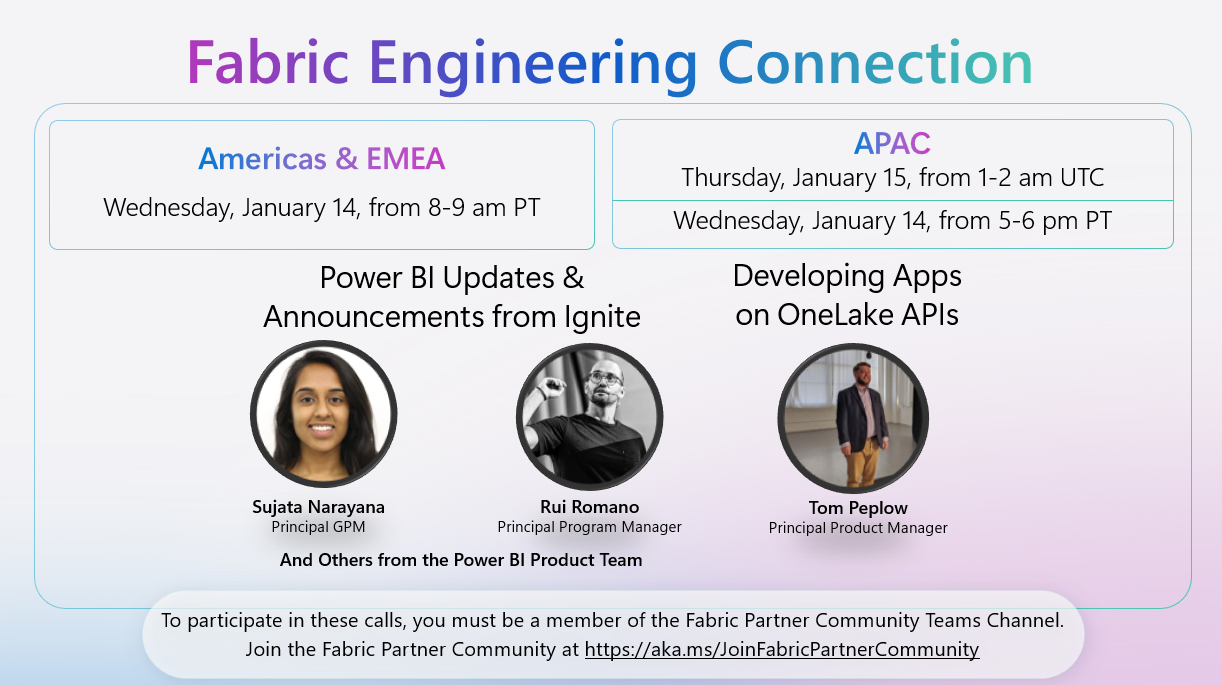 APAC Fabric Engineering Connection | Microsoft Community Hub