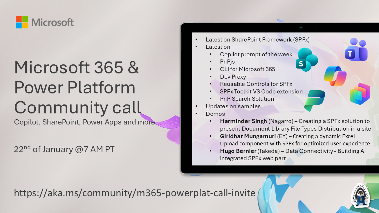 Microsoft 365 & Power Platform Community call | Microsoft Community Hub