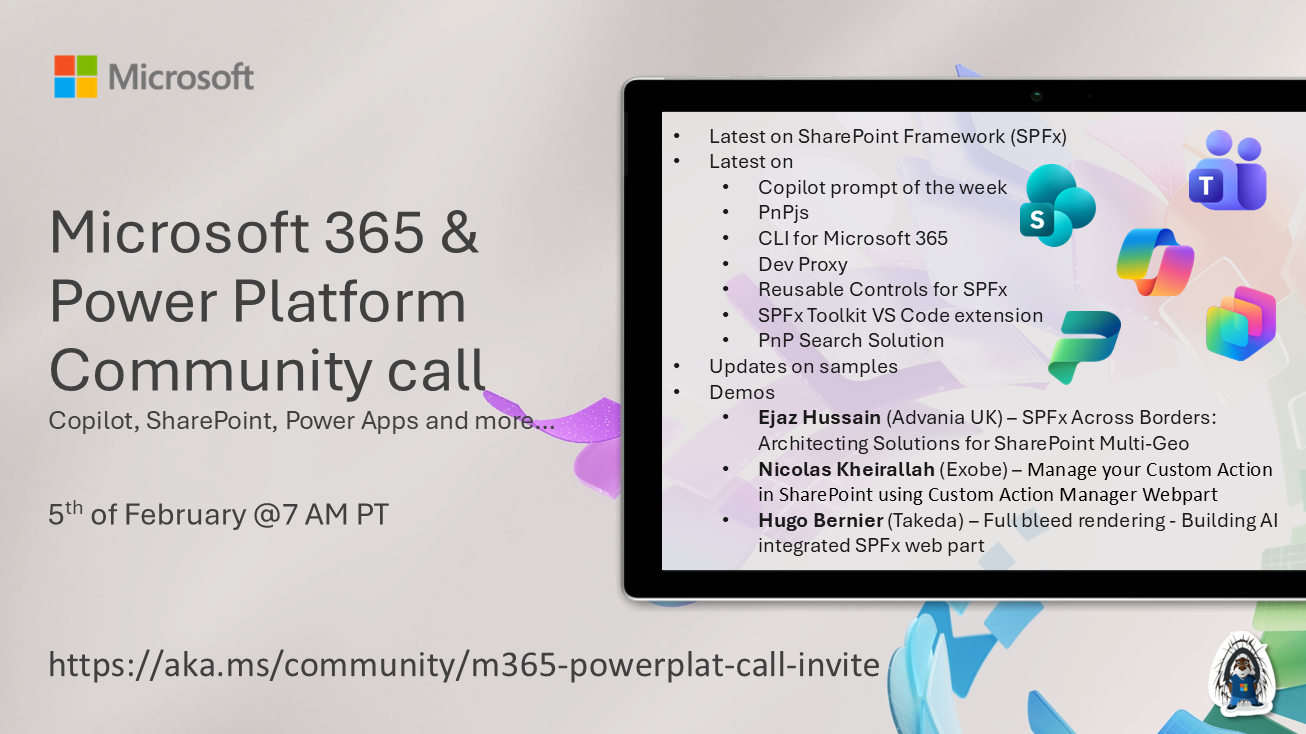Microsoft 365 & Power Platform Community call | Microsoft Community Hub