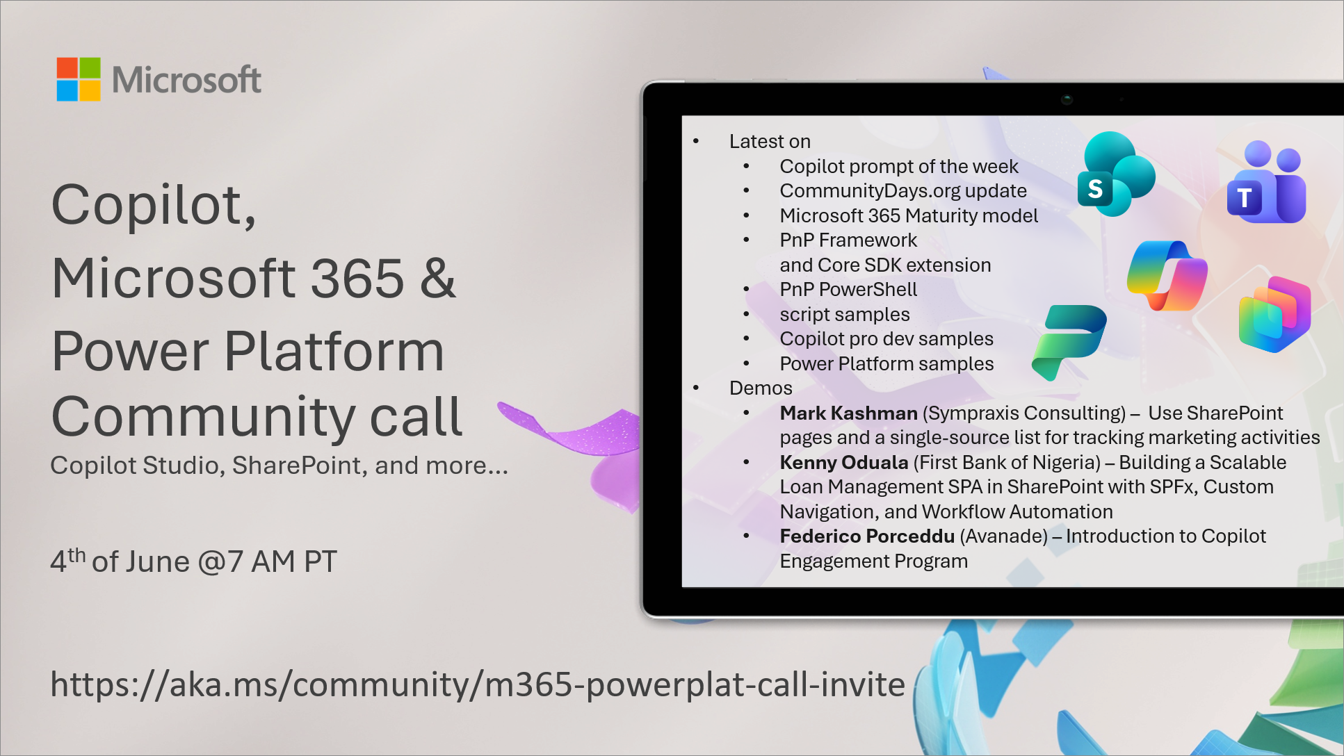 Copilot, Microsoft 365 & Power Platform Community call | Microsoft ...