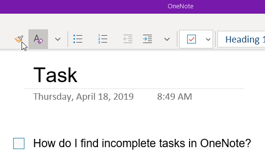 Find incomplete Tasks (tags) in OneNote | Microsoft Community Hub