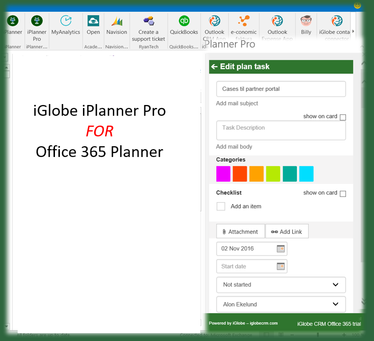iPlanner Pro Outlook Add-in just a single screenshot | Microsoft ...