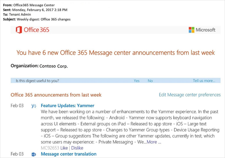 Announcing a new weekly Message Center digest | Microsoft Community Hub