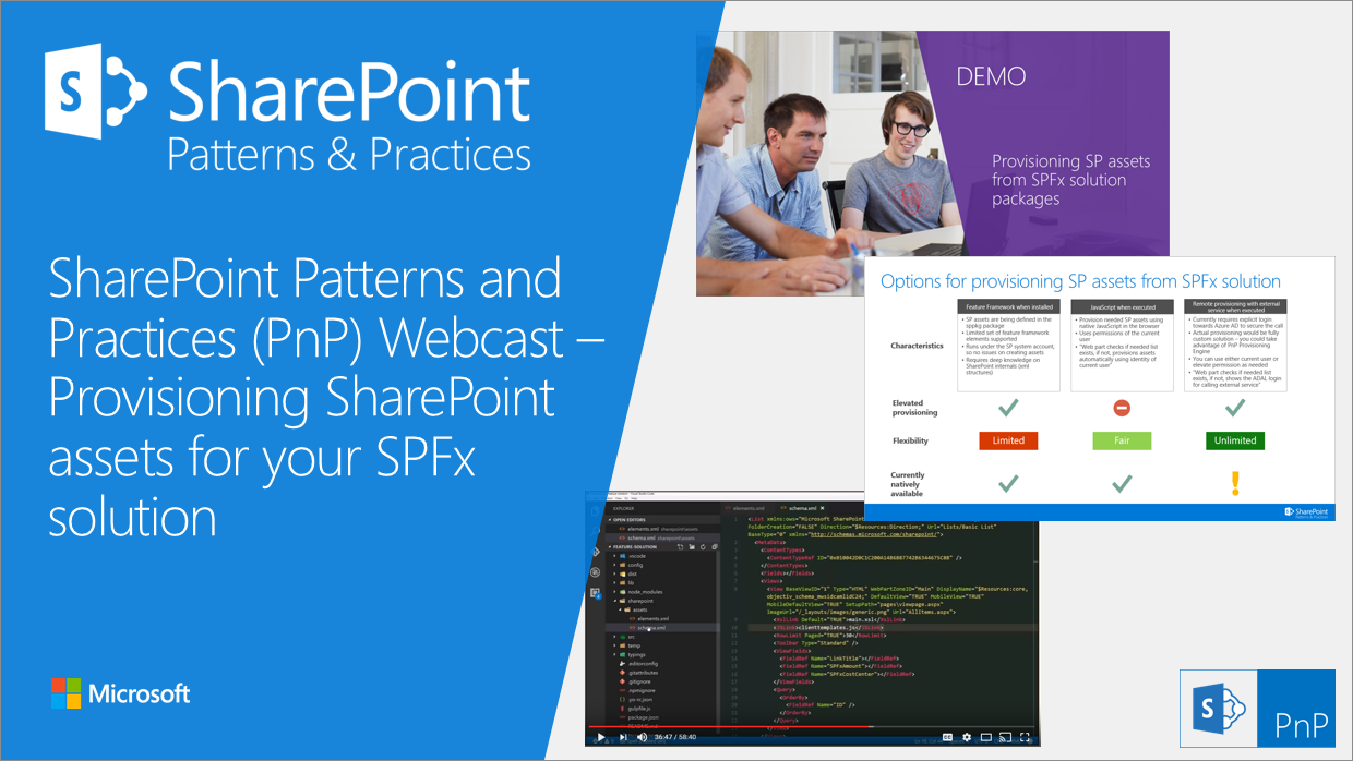 SharePoint PnP Webcast – Provisioning SharePoint assets for your SharePoint Framework solution ...