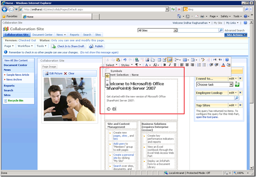 HOW TO: Include symbols in rich text editor in MOSS 2007 | Microsoft Community Hub