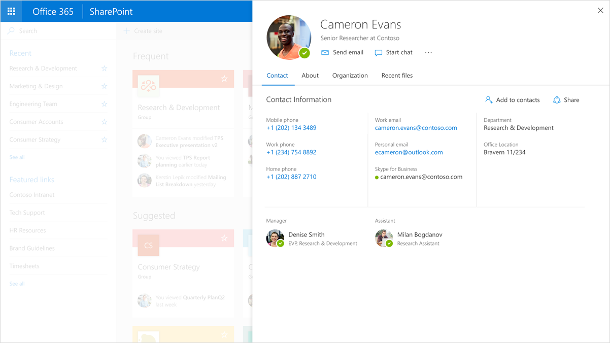 Assistant role in the new Office 365 Profile Card | Microsoft Community Hub