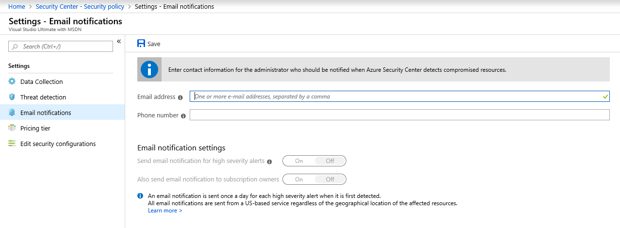 Email Notification for alerts triggered by ATP for Azure Storage, SQL ...