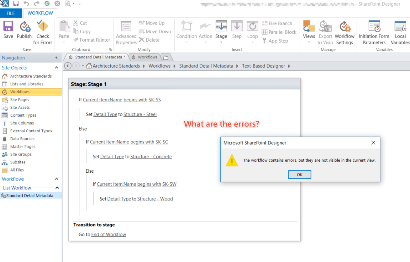 Sharepoint Workflow - Errors Not Visible | Microsoft Community Hub