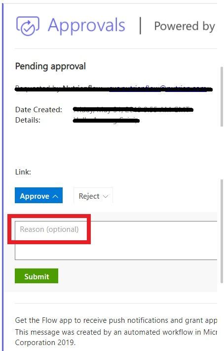 Can we change the approval email comment text also can we make it ...