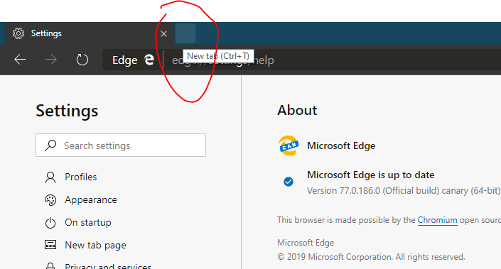 Icons + not have in new tabs | Microsoft Community Hub