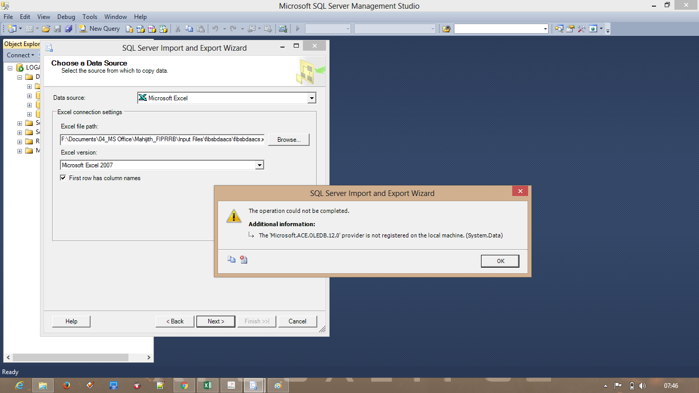 Can not able to import Excel File into SQL | Microsoft Community Hub