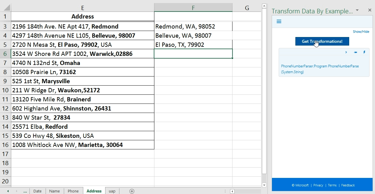 Transform Data By Example—a Microsoft Garage project for Excel | Microsoft Community Hub