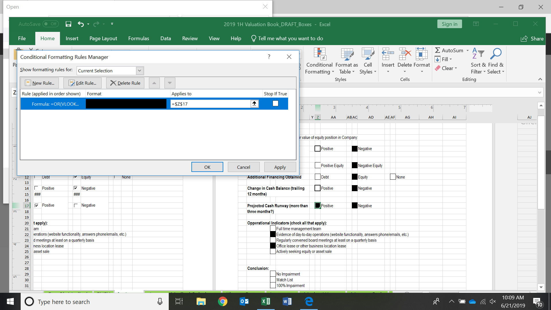 Help with Cond. Formatting where wrong rule shows when editing ...