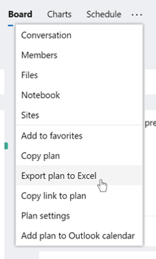 Microsoft Planner Export to Excel