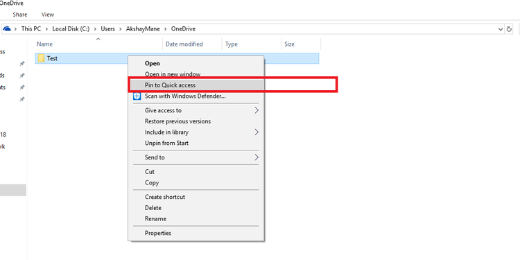 How to directly open a folder on my OneDrive via Windows 10 File ...