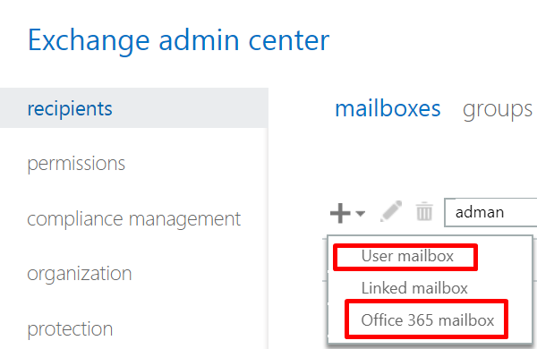 Difference between Usermailbox vs Office365 mailbox - Exchange Hybrid ...