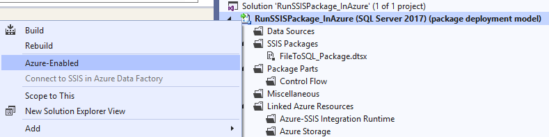 Run SSIS Package in Azure via SSDT | Microsoft Community Hub