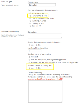 SharePoint list with "Multiple lines of text" column not displaying entries | Microsoft ...