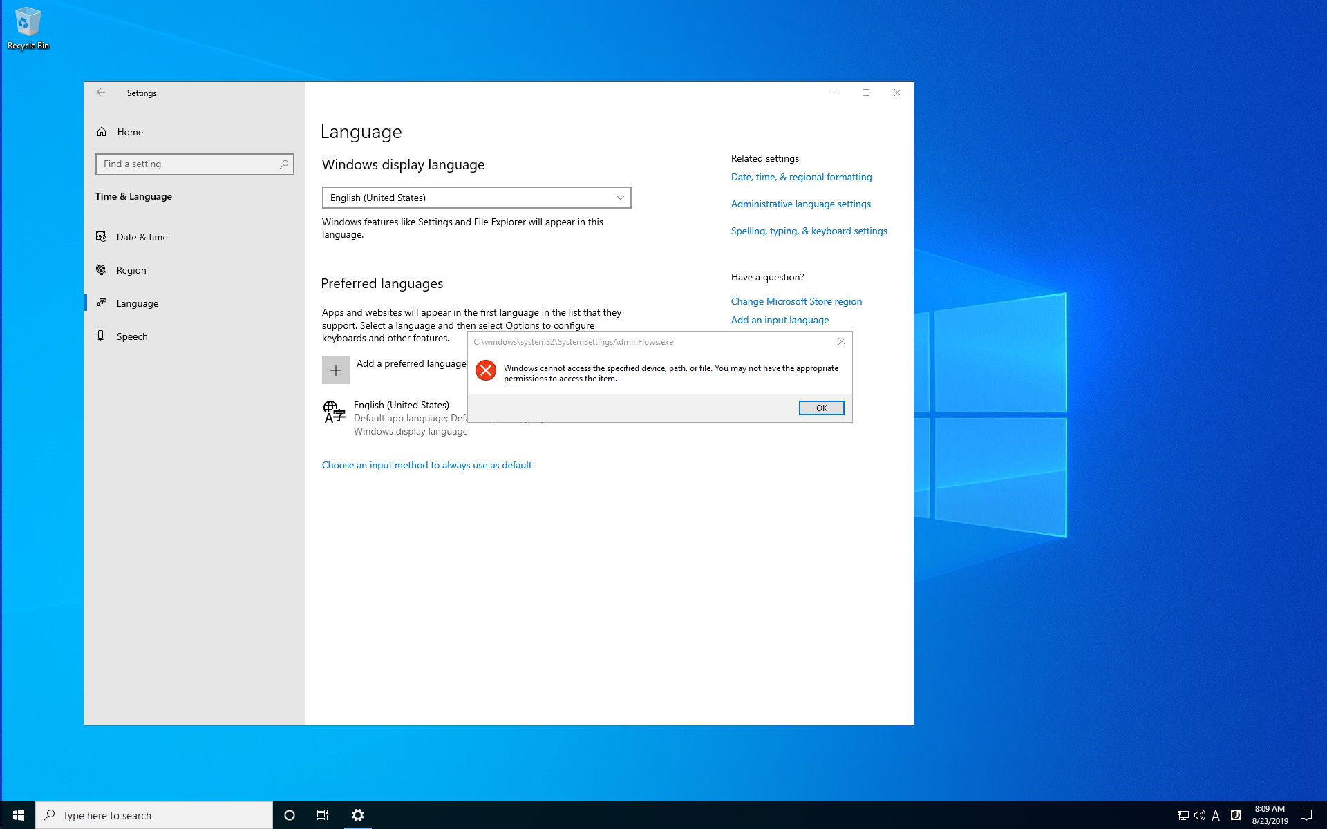 Cannot change language | Microsoft Community Hub