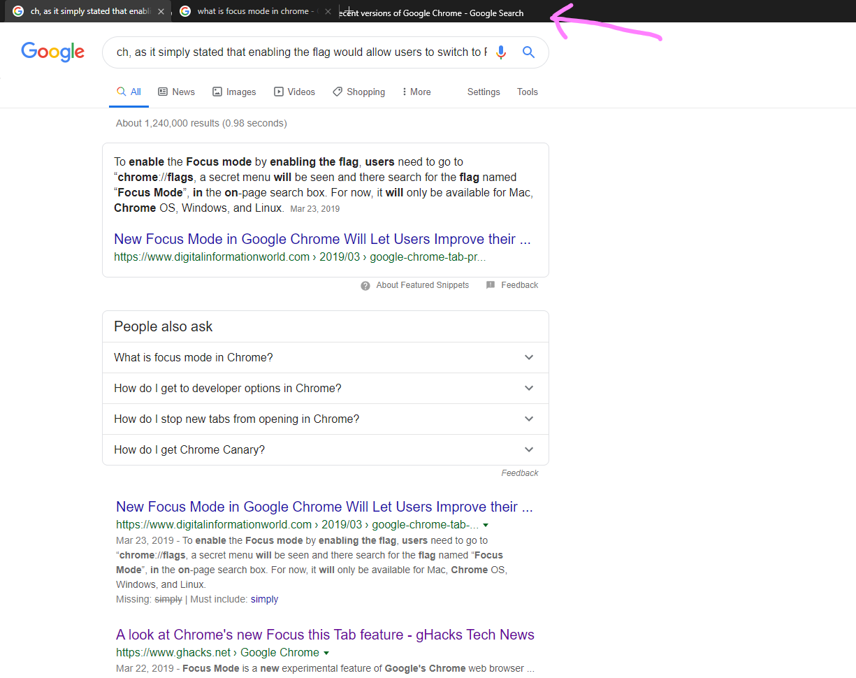 Bug in UI of the Focus Mode in Edge Insider | Microsoft Community Hub