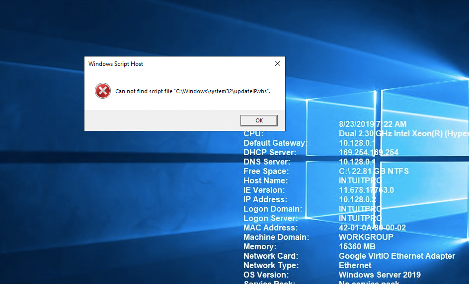 .vbs popup on Windows Server DataCenter 2019 | Microsoft Community Hub