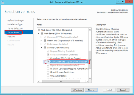 The complete list of changes to make to activate Client Certificate Mapping on IIS using Active ...