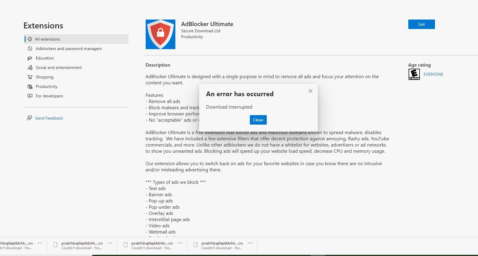 Extension installation errors... | Microsoft Community Hub