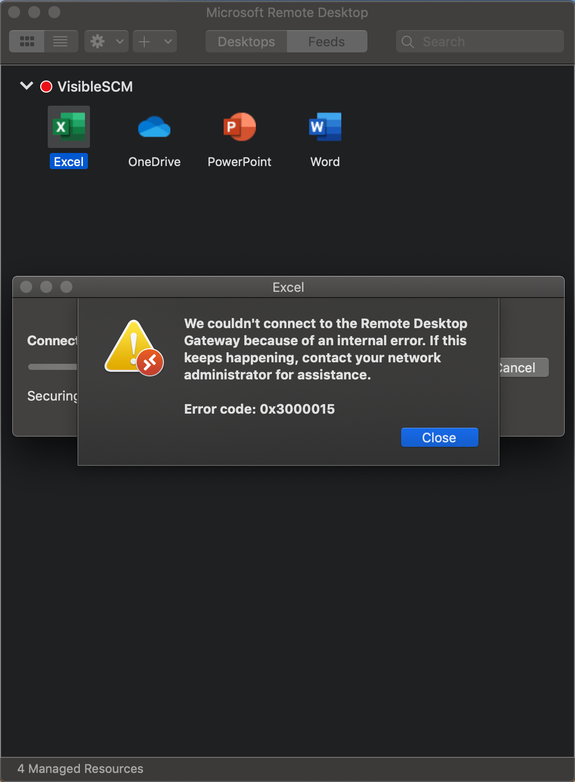 MacOS Remote Desktop App - Error Code 0x3000015 | Microsoft Community Hub