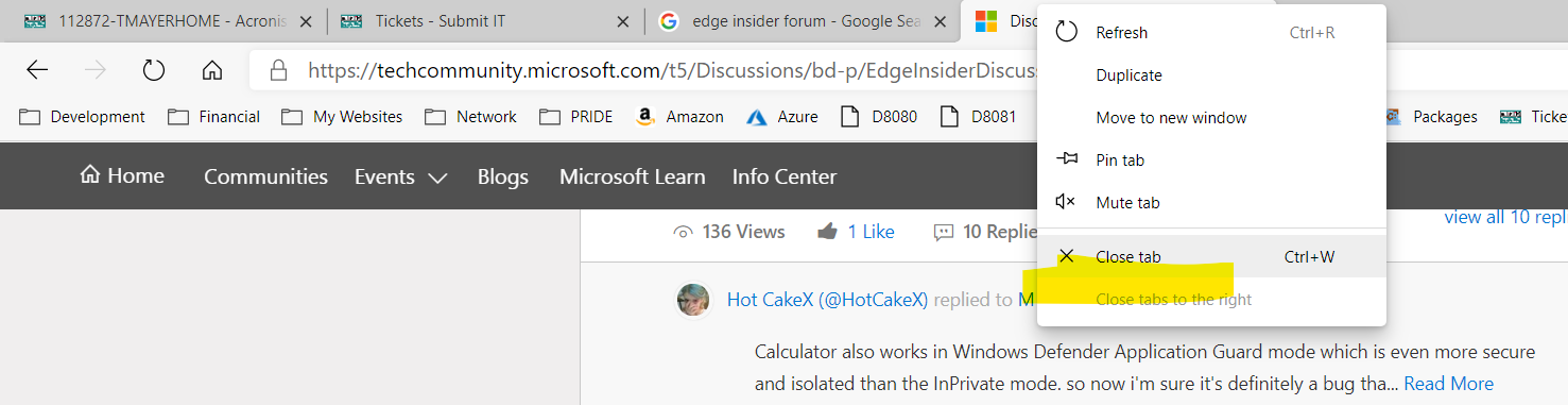 Edge Canary 78.0.266.0 - Close Other Tabs is missing | Microsoft ...