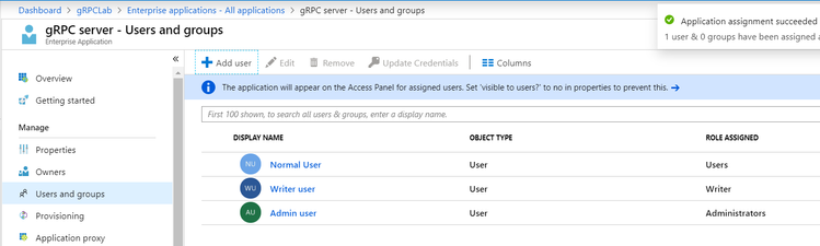 Aspnet Core Grpc And Wpf On Net Core With Azure Ad Authorizationauthentication Microsoft