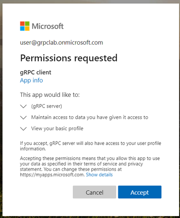 Aspnet Core Grpc And Wpf On Net Core With Azure Ad Authorizationauthentication Microsoft