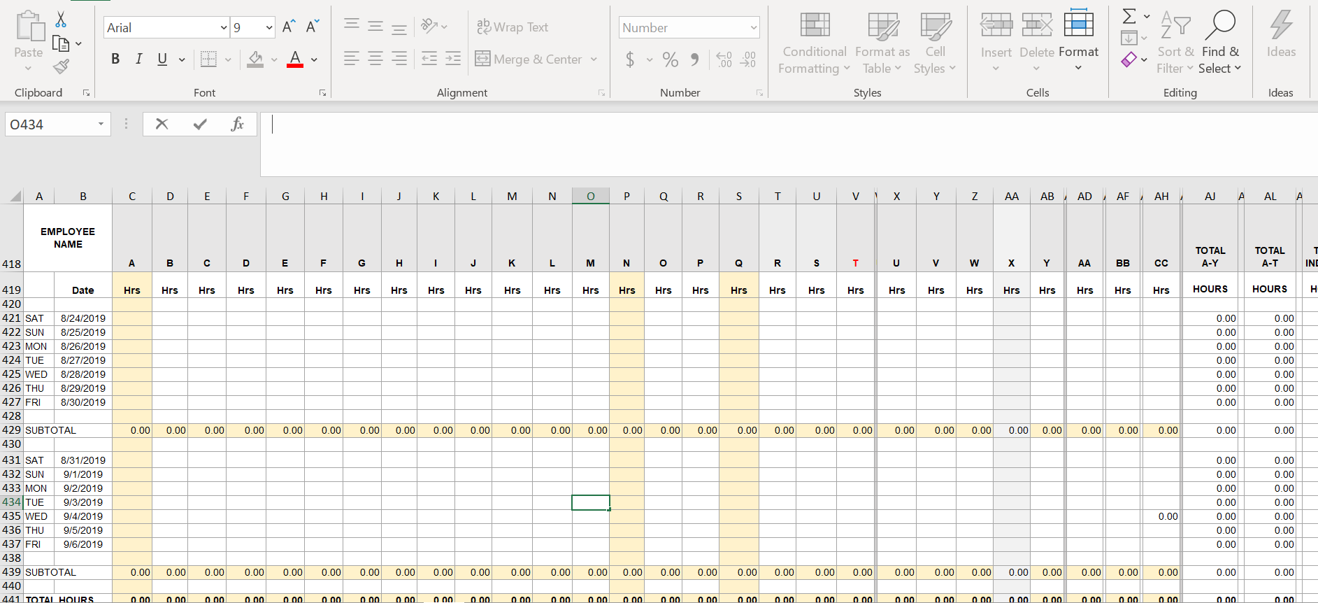 How to add additional calculating sections to a current spread sheet ...