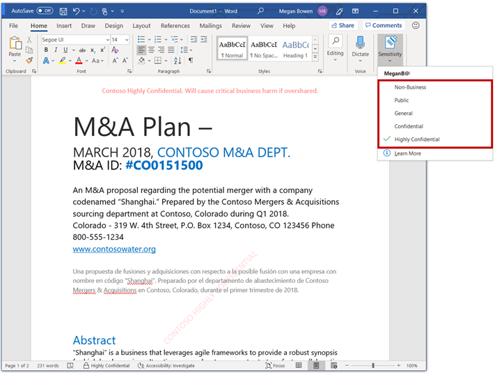 Sensitivity labeling now built into Office apps for Windows to help ...